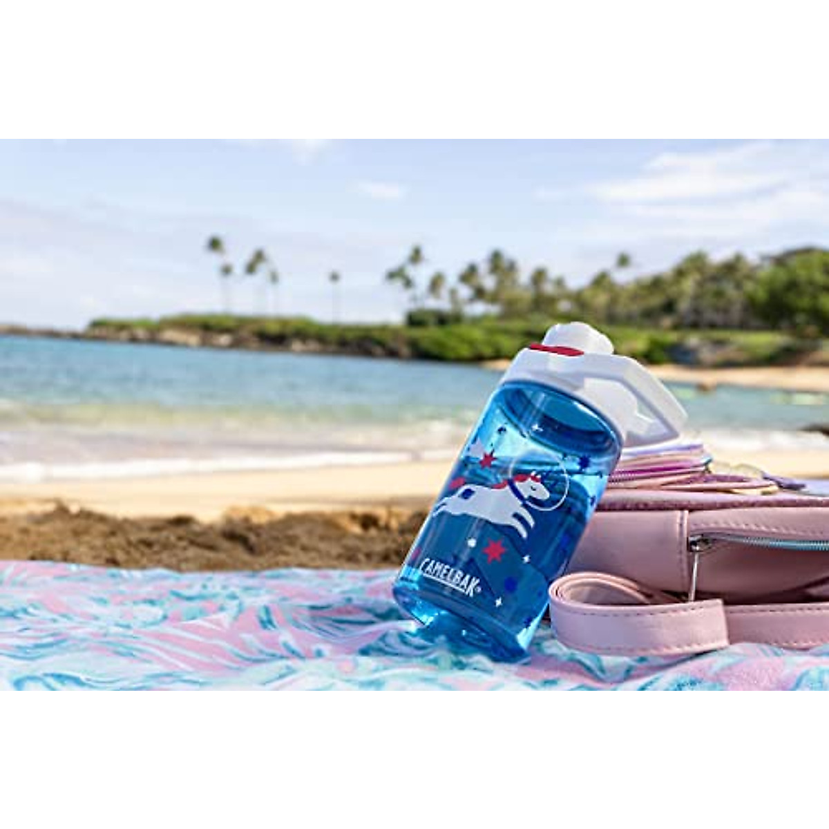 CamelBak Eddy+ 14 oz Kids Water Bottle with Tritan Renew – Straw Top, Leak-Proof When Closed, Retro Rockets