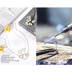 30th Birthday Gift for Women 3 Rings 3 Decade Necklace Meaningful Jewelry for Mom Wife Daughter Sister Best Friend Unique Happy Birthday Card Box Ideas Turning 30-Year-Old Sterling Silver / Gold