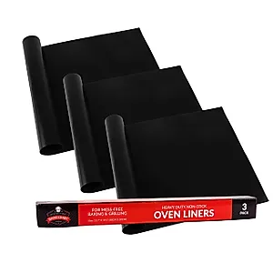Party Bargains ‌Non-Stick‌ ‌Oven‌ ‌Liners‌ ‌-‌ ‌(3‌ ‌Pack)‌ ‌19.5"‌ ‌x‌ ‌15.7"‌ ‌Heavy-Duty‌ ‌Gas‌ ‌Stove,‌ ‌Microwave,‌ ‌Toaster‌ ‌and‌ ‌Electric‌ ‌Oven‌ ‌Protectors,‌ ‌BPA‌ ‌&‌ ‌PFOA‌ ‌Free‌