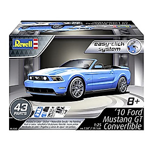 Revell 85-1242 2010 Ford Mustang Model Car Kit 1:25 Scale 43-Piece Skill Level 2 Plastic Easy-Click Model Building Kit, Blue