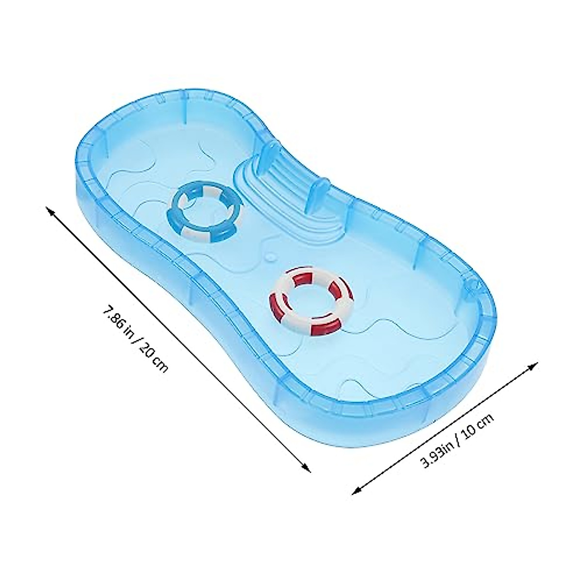 Ciieeo 5 Pieces Miniature Dollhouse Beach Accessories Beach Dollhouse Decoration Set with Umbrella Chair Swimming Ring Swimming Pool