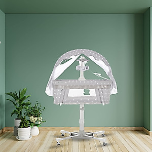 Dream on Me Breeze Swivel Baby Bassinet in Grey, 4 Adjustable Height Positions, Sturdy and Lightweight Portable Bassinet, Breathable Mesh Sides with Waterproof Mattress Pad