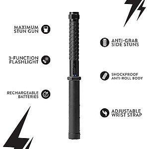 GUARD DOG SECURITY Stun Gun Flashlight - Maximum Voltage - 280 Lumens - 3 Light Functions – Rechargeable Battery - Wrist Strap