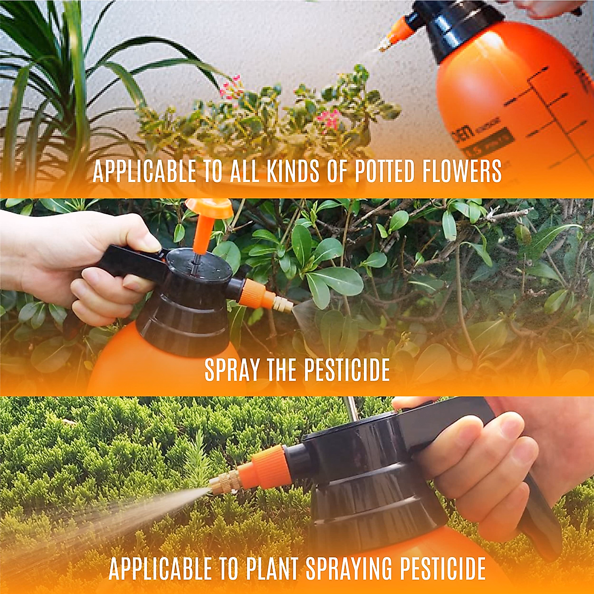 HARDEN Portable Manual Hand Sprayer and Pressure 2L 0.5 Gallon Garden Sprayer Lawn, Plants with Safety Valve and Adjustable Nozzle | Pump Sprayer| Water Sprayer