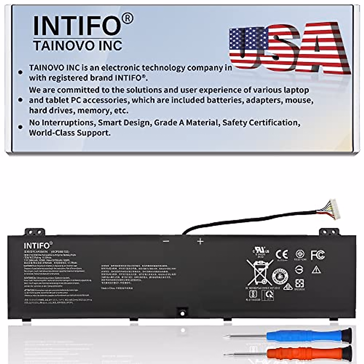 INTIFO 60Wh AP20A7N Laptop Battery Compatible with Acer Predator Triton 300 SE PT314-51S PT314-51S-51NZ PT314-51S-53D2 PT314-51S-53W3 PT314-51S-70D2 PT314-51S-72WR PT314-51S-79GH [15.48V 4-Cell]
