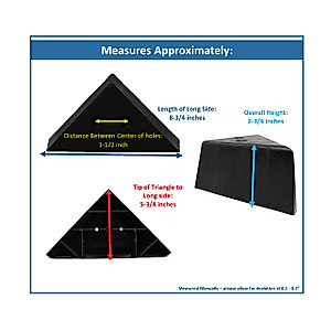 JSP Manufacturing 3" Triangle Plastic Furniture Brown Corner Legs - Sofa Couch Chair Ottoman (4 Legs)