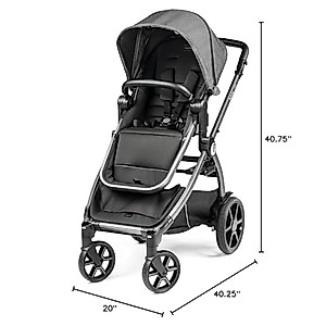 Peg Perego Ypsi Travel System - Includes Ypsi Lightweight Reversible Stroller and Primo Viaggio 4-35 Nido Infant Car Seat - Made in Italy - Atmosphere (Grey)
