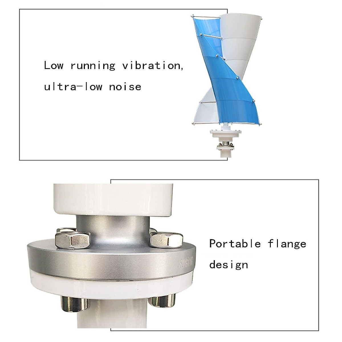 OLONETO 3KW Vertical Axis Wind Turbine Kit 12V 24V 48V Household Wind and Photovoltaic Power Generation Complementary System with Controller + 100W*2 Solar Panels (Color : 12V)