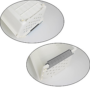 Hommp 3-Pack Plastic Stackable Storage Basket, White Stacking Organizer Basket