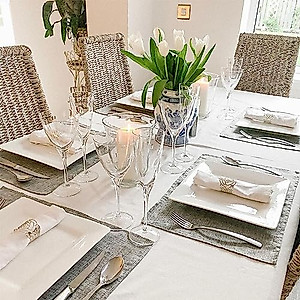 Heudumb Table Cloth 6 Packs White Tablecloths for Rectangle Tables 60x102 Inch Washable Wrinkle Free and Spillproof Polyester Tablecloth for Festival Camping Picnic Wedding Party Table Cover