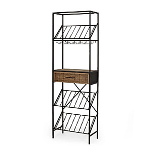 Christopher Knight Home Boster Wine Rack, Black + Natural
