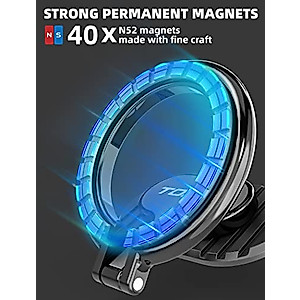 TOPGO Compatible for MagSafe Car Mount Magnetic Phone Mount for Car for Tesla Strong Magnet Hands Free Fit for iPhone 14 Samsung More Smart Phones