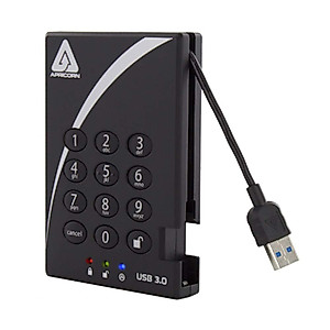 Apricorn 500GB Aegis Padlock Encrypted USB 3.1 Gen 1 Hard Drive with PIN Access (A25-3PL256-500)