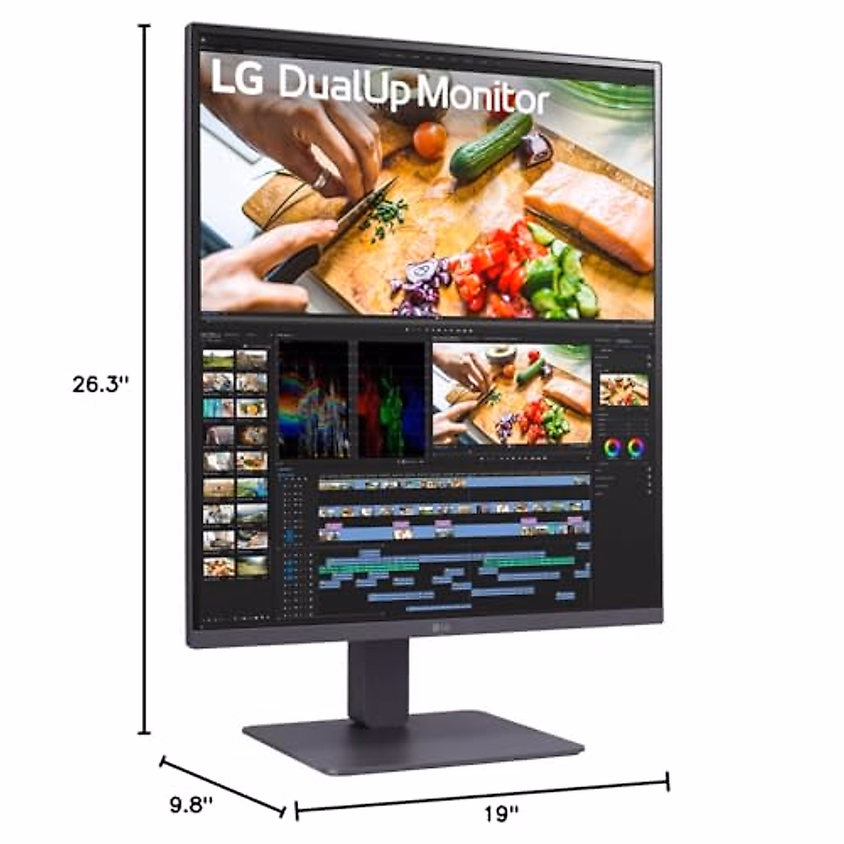 LG 28MQ750-C 28 Inch SDQHD (2560 x 2880) Nano IPS DualUp Monitor with Tilt/Height/Swivel Stand, DCI-P3 98% (Typ.) HDR10, USB Type-C (90W PD) - Black