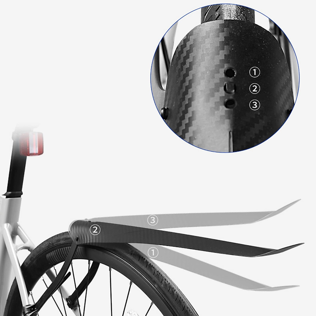 NELboNs Bike Fender Adjustable for Road Mountain Bike Tire Rear Mud Guard Fender Foldable and Light Weight