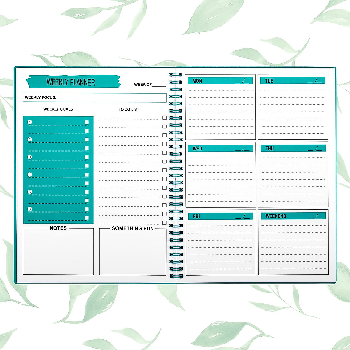 Cheneyboo Weekly Planner Undated, To do list planner notebook, 52 Weeks Planner, Small SIZE Planner 5.2"x7.5", Green