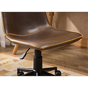 Roundhill Furniture Cesena Faux Leather 360 Swivel Air Lift Office Chair, Brown