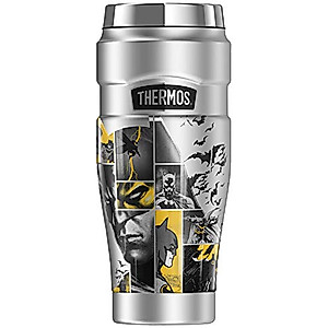 THERMOS Batman 80 Years Bat Panels, STAINLESS KING Stainless Steel Travel Tumbler, Vacuum insulated & Double Wall, 16oz