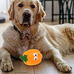 balacoo Squeaky Dog Toys - Latex Pumpkin Dog Toys for Small Dogs, Halloween Dog Toys, Puppy Chew Ball with Squeaker Dog, Grinding Teeth Toy Pet Interactive Play