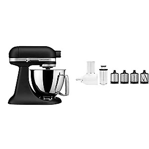 Kitchenaid Artisan Mini Plus 3.5-Qt. Tilt-Head Stand Mixer with Flex Edge Beater and Meat Grinder Attachment, Black