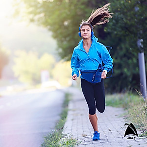 Athle Sport Running Fanny Pack with Water Bottle Holder - Adjustable Running Belt With Water Bottle Holder and Pouch - One Size Fits All Travel Fanny Pack - Fit all phones - Black