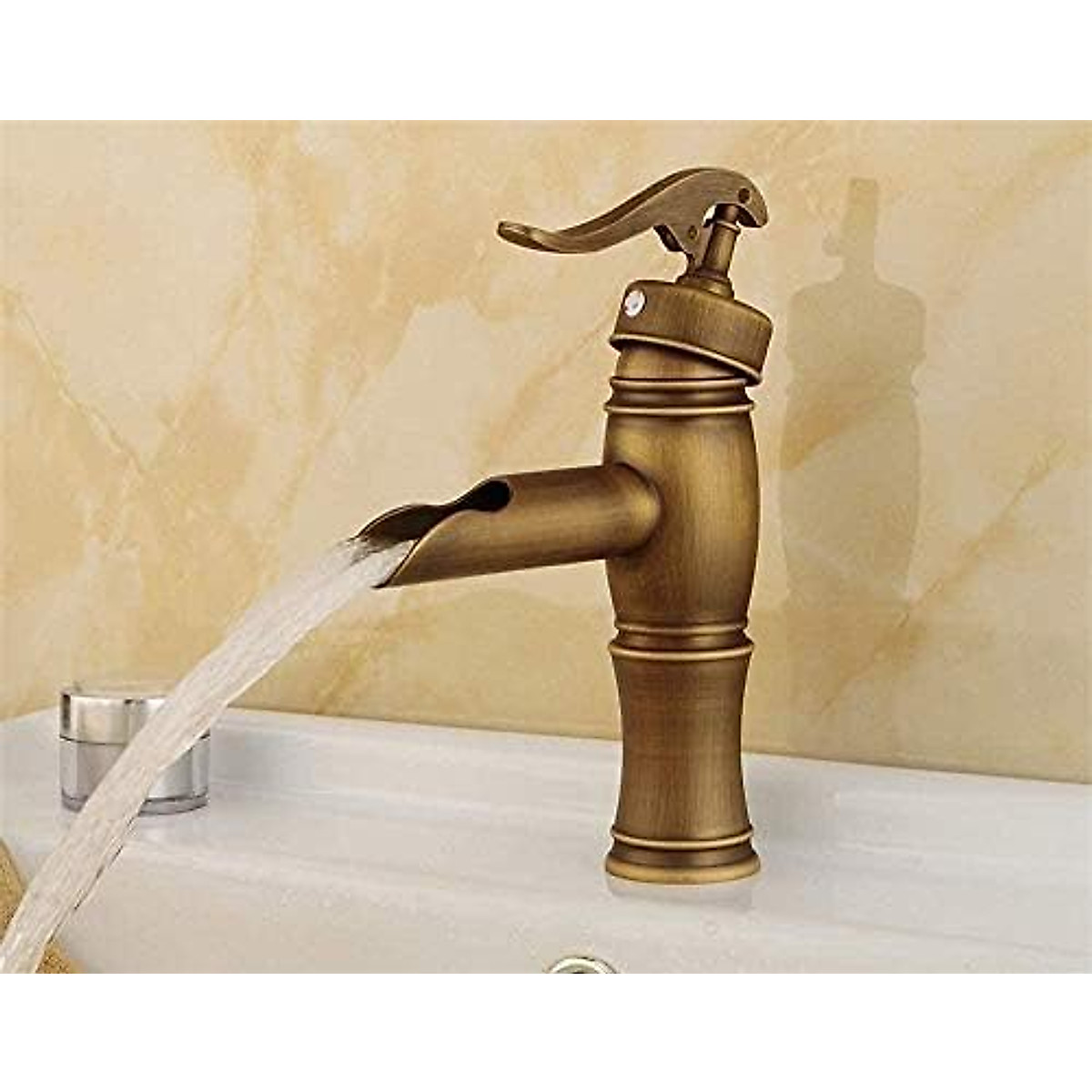 Kitchen Taps Basin Faucets Waterfall Bathroom Faucet Single Handle Basin Mixer Tap Bath Antique Faucet Brass Sink Water
