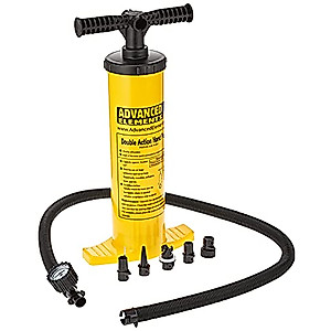 Advanced Elements Double Action Pump with Pressure Guage, Yellow, One Size With Canister, Hose, Gauge, Attachments