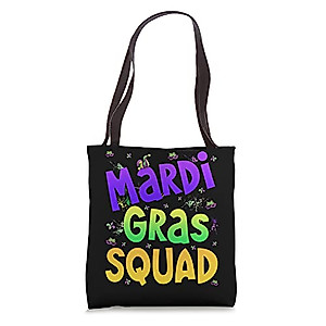 Mardi Gras Squad Carnival Party Tee Funny Retro Mardi Gras Tote Bag