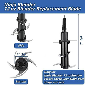 TAEYONK Ninja Blender Blade Replacement, Ninja Blender Replacement Parts Fit for Ninja 72 Oz Pitcher, Blender 6 Blades Replacement for Ninja Blender Kitchen System 1100W BL500 BL660C BL700 BL740 BL642