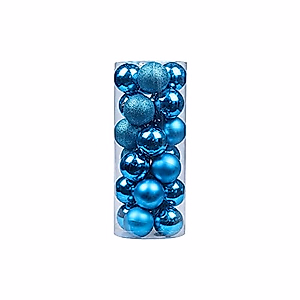 QAZIUY Christmas Balls Ornaments Set Hanging Christmas Baubles 1.18" 3cm 48 Plastic Christmas Balls Christmas Tree Pendants for Xmas Tree Decoration Holiday, Halloween, Wedding Party Gift