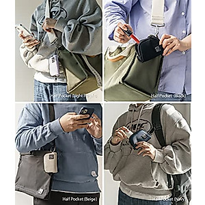 Ringke Mini Pouch [Half Pocket] Nylon Carrying Pouch Small Bag for AirPods, Galaxy Buds, Earphones, Cards, ID - Black