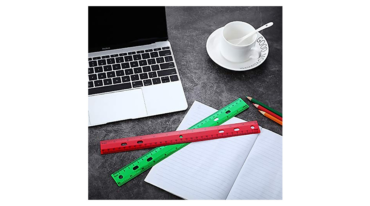 Chuangdi 20-Piece Plastic Ruler Set - Accurate, Colorful & Durable