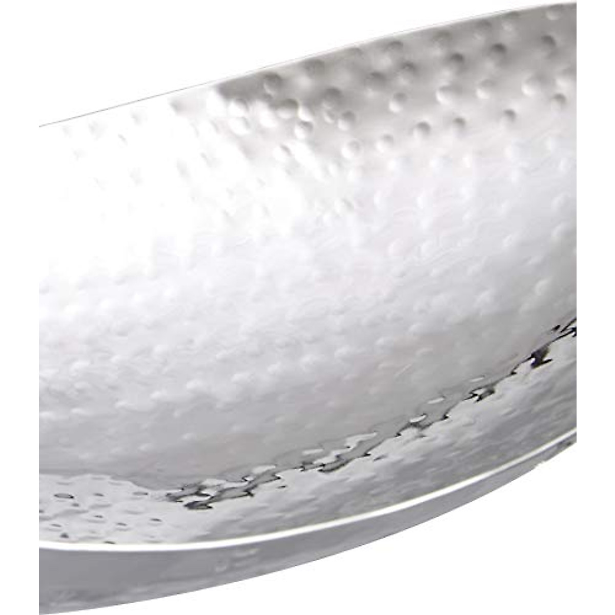 Elegance Hammered 14-1/2 by 8-Inch Stainless Steel Oval Fruit Bowl