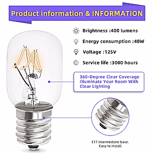 AMI PARTS 8206232A Bulb 40w 125v Microwave Oven Light Replacement Part for Microwave (2pc)