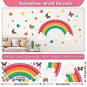 Epakh Dog Paw and Bone Print Stickers Removable Puppy Paw Wall Decals Decoration Animal Footprint Gifts for Dog Lover Bedroom Living Room(Rainbow and Butterfly)