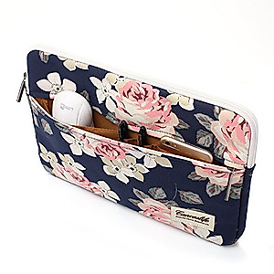 Canvaslife White Rose Patten Laptop Sleeve 14 inch 14.0 inch Laptop case Bag