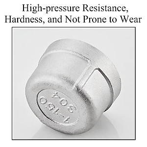 SEIWEI 304 Stainless Steel Pipe End Cap Fitting Round End Cap Female Threaded Snap Cap(DN25, 2 PCS)