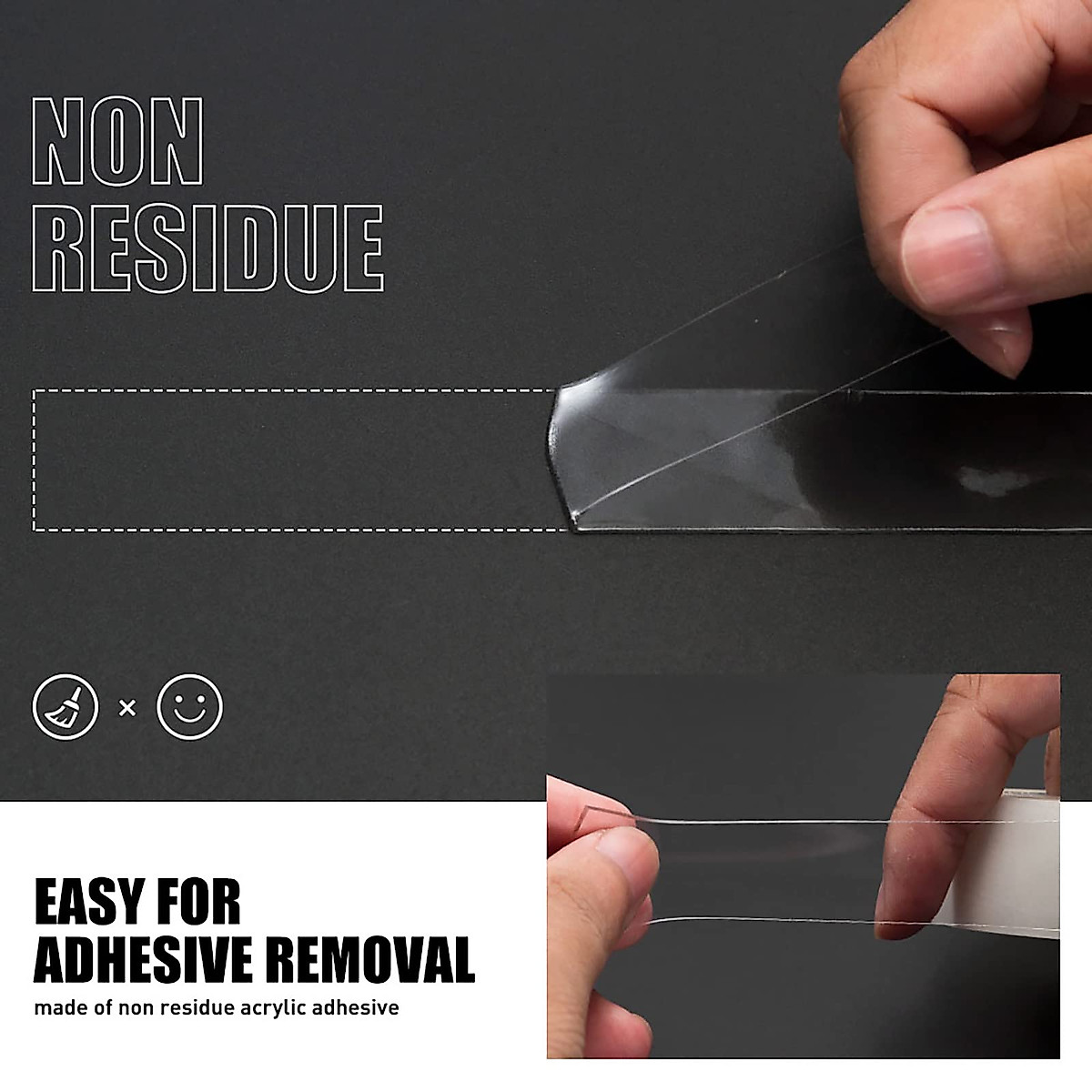 Maxwel Manufacturing Double Sided Tape Heavy Duty - 1/2 in 10 Ft Acrylic Sticky Mounting Tape Clear Removable Strong Two Sided Adhesive for Sign/Photo/Poster/Picture Mount(Pack of 1 Roll)