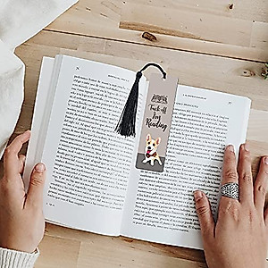 FIVE ELEPHANT Reading Dog Funny Inspirational Bookmark, Reader Gifts, Reading Gifts, Gift for Book Lover Writers Friend