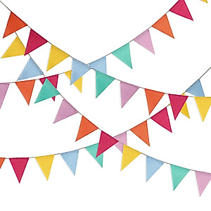 42 Pieces Multicolor Pennant Banner Bunting Triangle Rainbow Garland Flag for Party Hanging Classroom Decoration