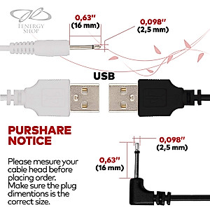 FENERGY SHOP Replacement DC Charging Cable Set | USB Charger Cords - 2.5 mm - Fast Charging