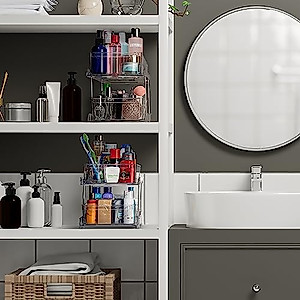 ClearSpace Under Sink Organizer with Dividers – Perfect as Kitchen Cabinet Organizer or Bathroom Organization – Medicine Cabinet Organizer and Slide-Out Storage with handles for Home and Bath – 2 Pack