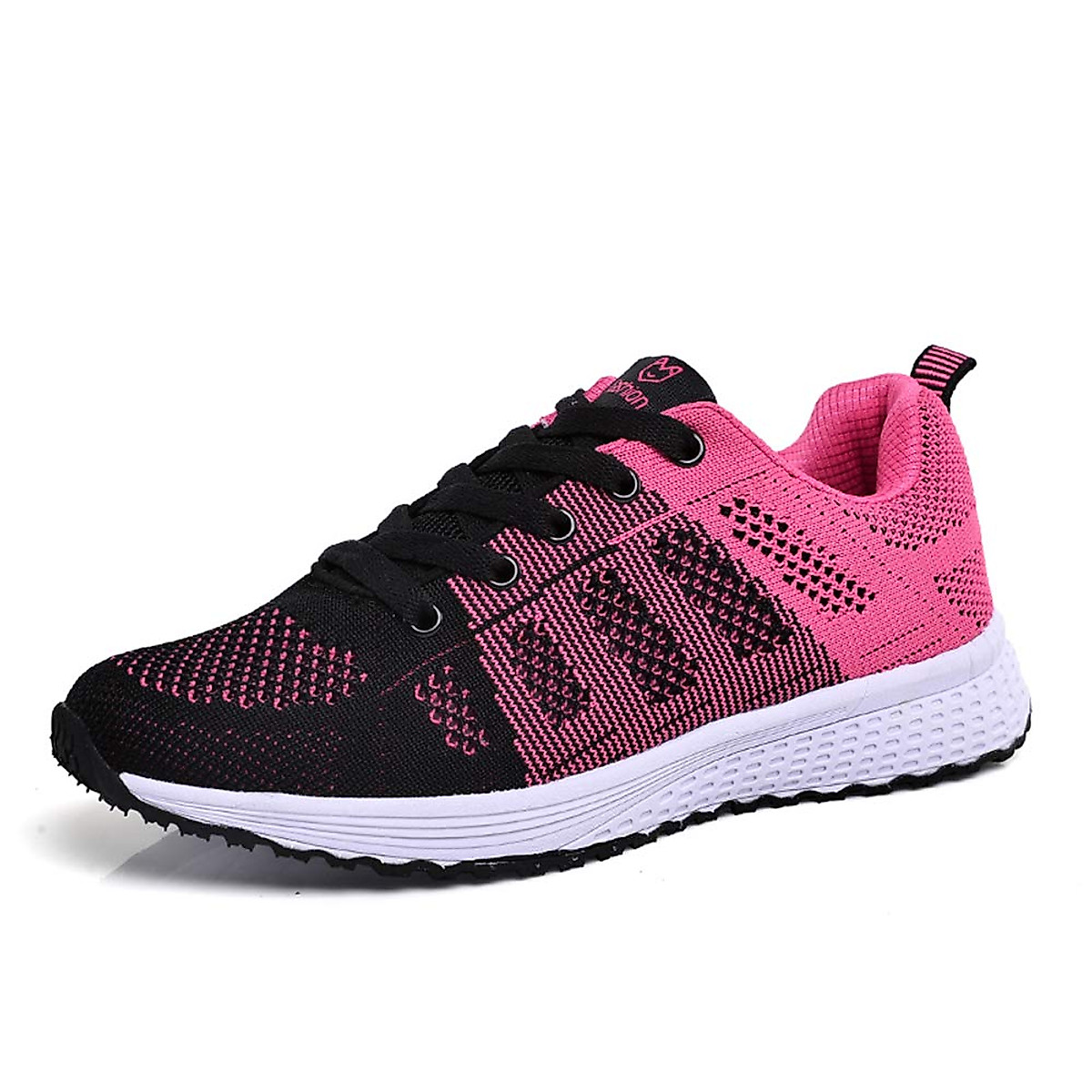 UareMgic Women's Breathable Flying Weave Fashion Walking Sneakers Lightweight Running Athletic Tennis Shoes Shock-Relief (US 9 /EU 40, Rose Red)