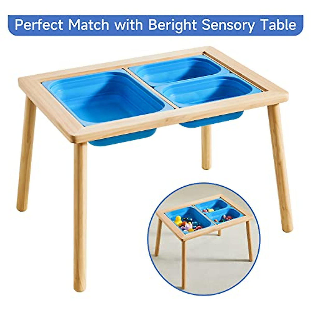 Beright Collapsible Storage Bin, Wash Basin Folding Dish Tub Sink, Space Saving for Dishing, Fruit, and Camping, Hiking and Home, 1 Pack, Blue, Small