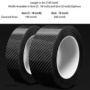 TURBOOST Bike Frame Protection Tape Sticker Vinyl Wrap Skin, MTB Bicycle Paint Chainstay Chain Guard Corner Protector Film Wraps, Carbon Filter Pattern, 3m (120”) Length, Various Width Option (5)