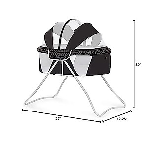 Dream On Me Day Dreamer 2-in-1 Convertible and Portable Bassinet, Black