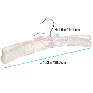LOHAS Home 15.2inches Luxurious Satin Padded Blouse Hangers for Dresses, Bridal, Lingerie, Woolen Items etc, Pack of 10 in Cream White