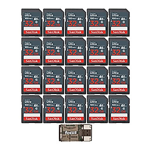 SanDisk 32GB Ultra SDHC UHS-I Memory Card (20-Pack) Bundle with High Speed Card Reader (21 Items)
