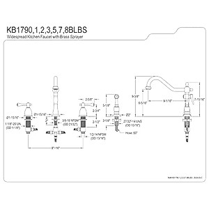 Kingston Brass KB1791BLBS Heritage 8-Inch Centerset Kitchen Faucet, Polished Chrome