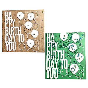 Mvchifay Cutting Dies Metal Stencils Scrapbooking Tool DIY Craft Carbon Steel Embossing Template for Paper Card Making (happy birthday ballon-14.6x12.2cm)